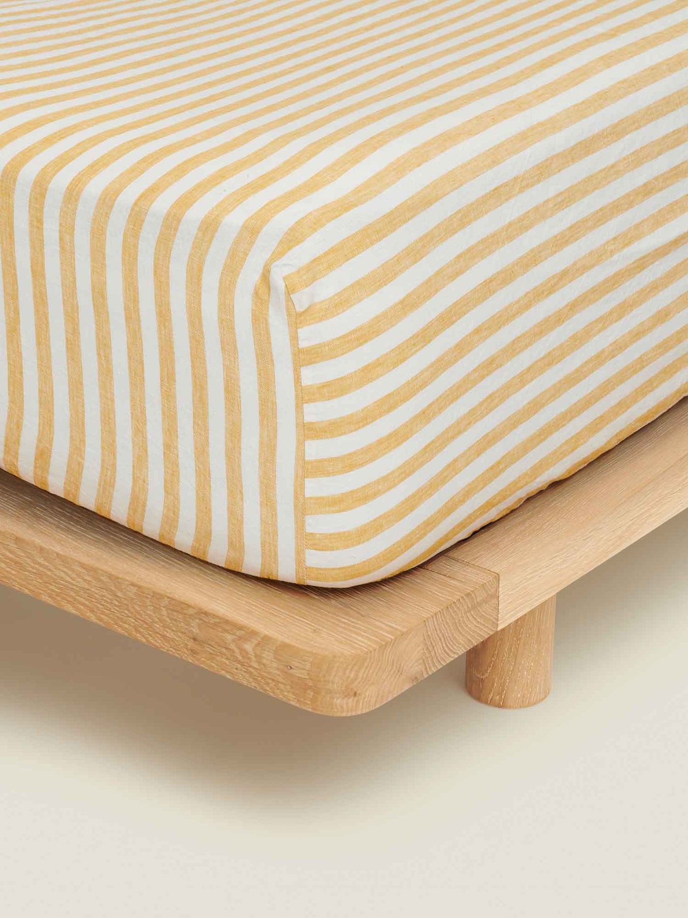 Yellow Stripes French Linen Fitted Sheet – Carlotta+Gee