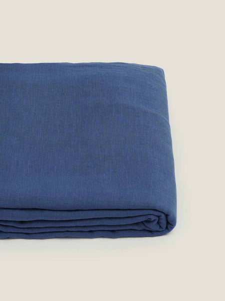 Marine Blue 100% Pure Linen Flat Sheet – Carlotta+Gee