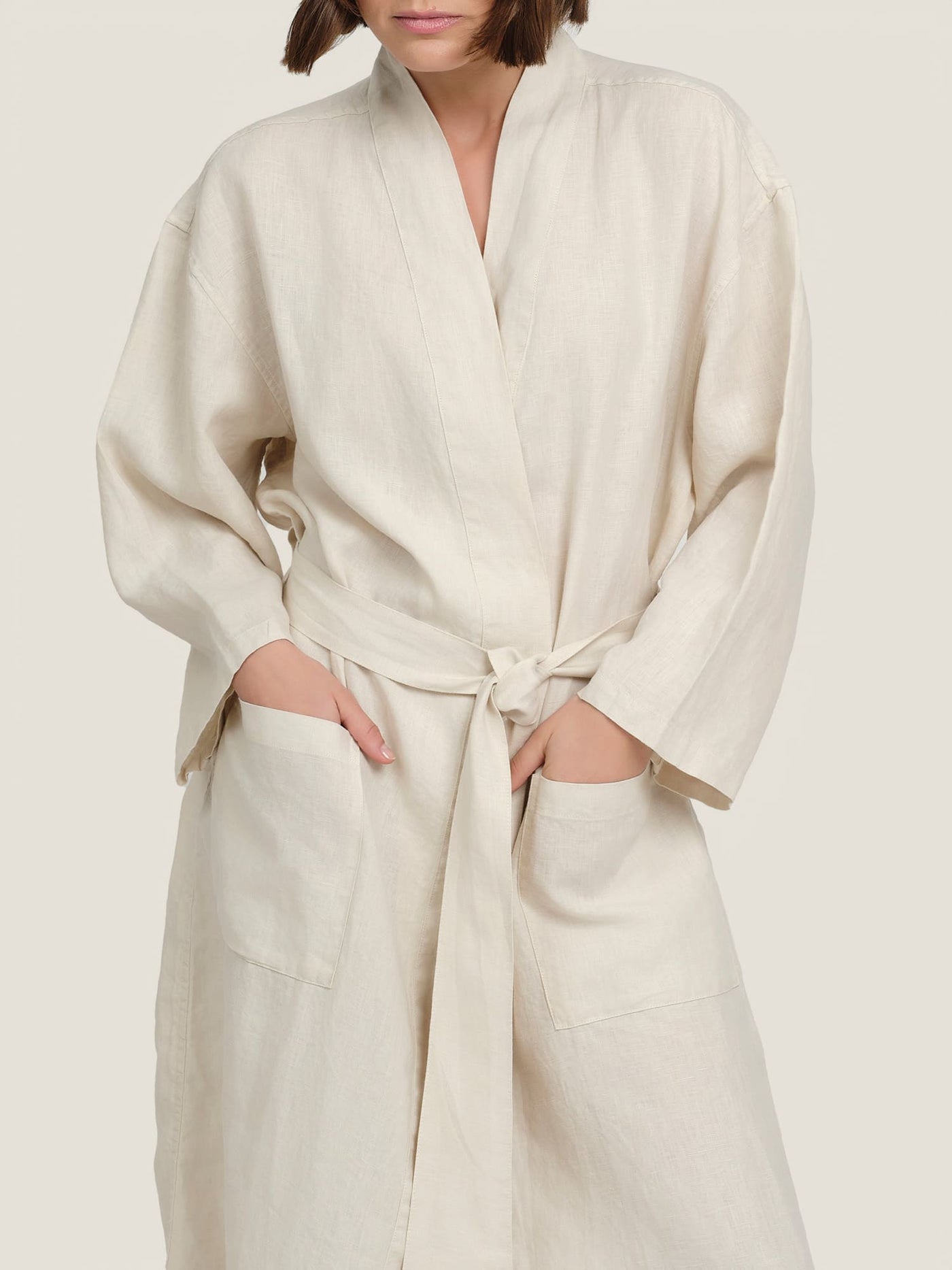 Linen Robe In Sand | 100% French Linen – Carlotta+Gee