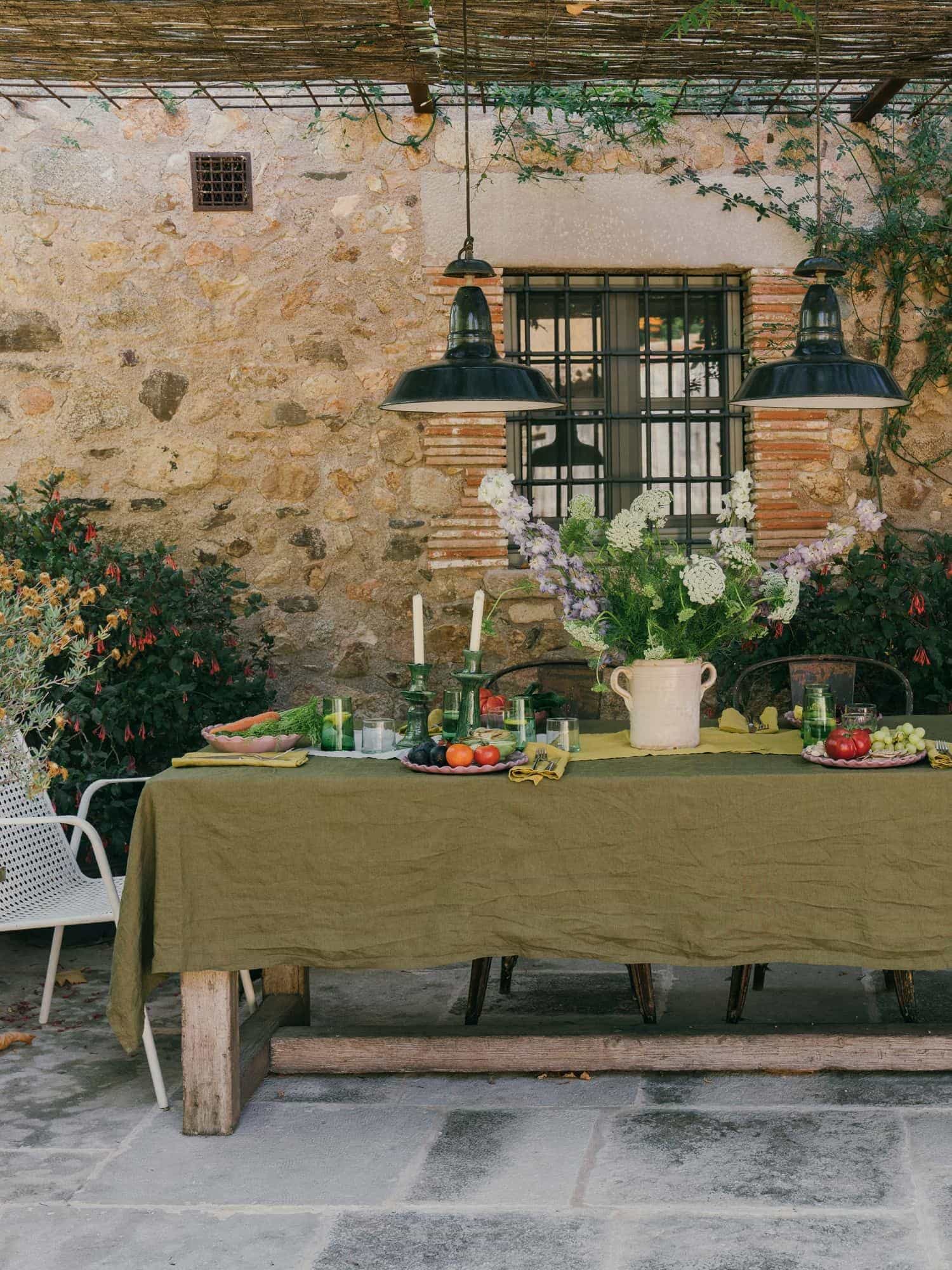 Olive Linen Tablecloth | 100% Pure Linen – Carlotta+Gee